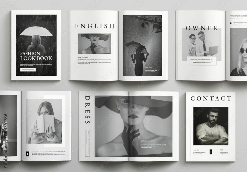 Fashion Lookbook Magazine Layout Stock Template | Adobe Stock