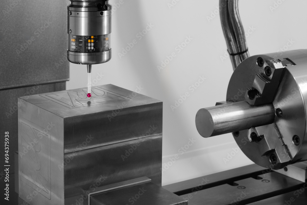 Quality control on milling CNC machine, coordinate measuring machine ...