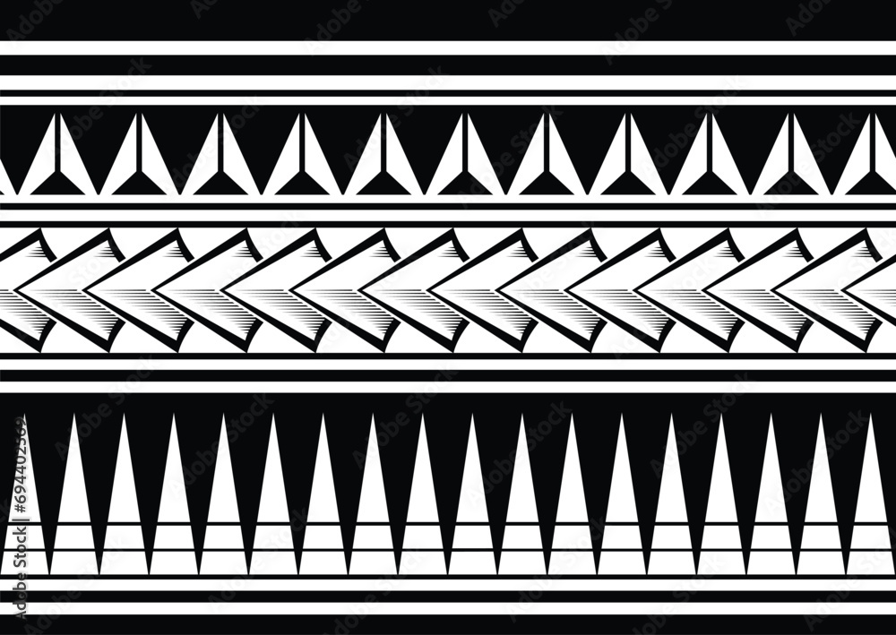 Polynesian design sleeve fore arm band. Tribal design border pattern ...