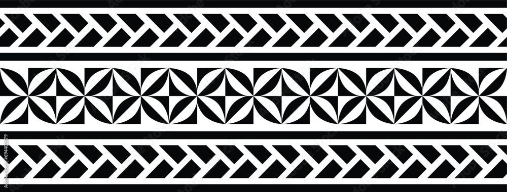 Polynesian pattern ethnic tribal tattoo band. Tribal tattoo border fore ...