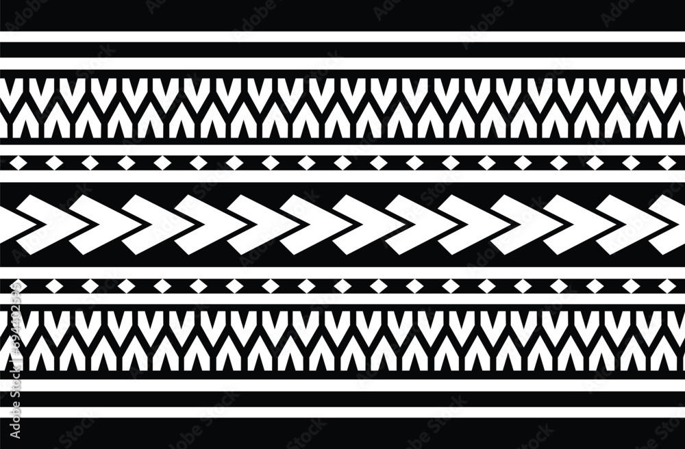 Polynesian design tribal tattoo border. Tribal design ethnic maori band ...