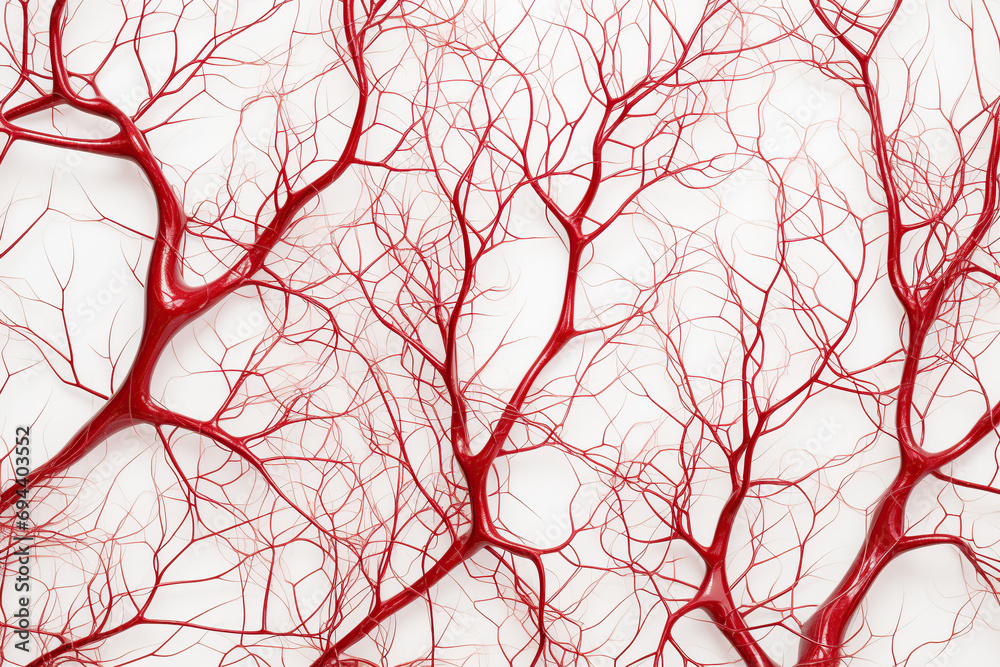 A contract injected into the blood vessels that shows the distribution ...