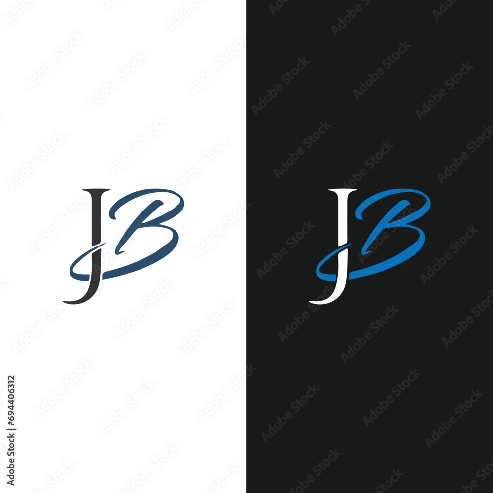 JB J B letter logo design. Initial letter JB linked circle uppercase ...