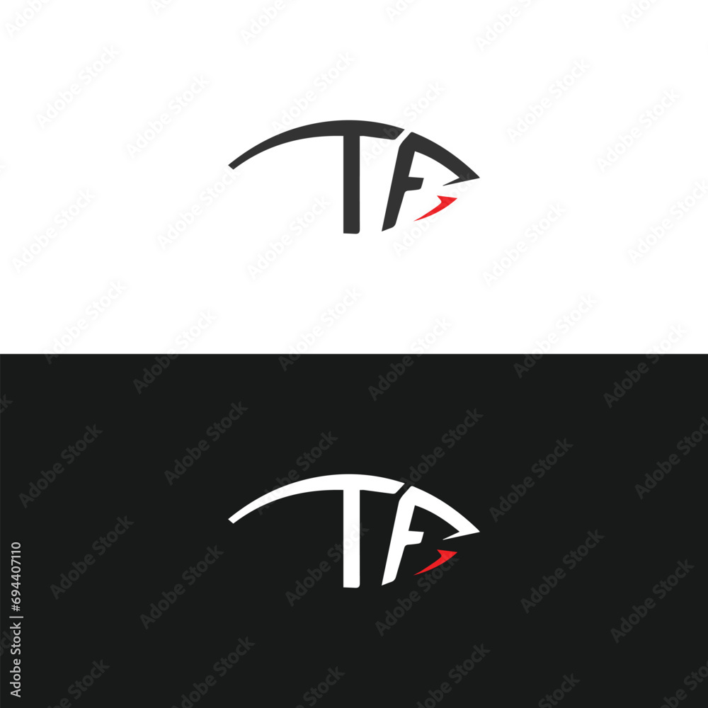 TF T F letter logo design. Initial letter TF linked circle uppercase ...