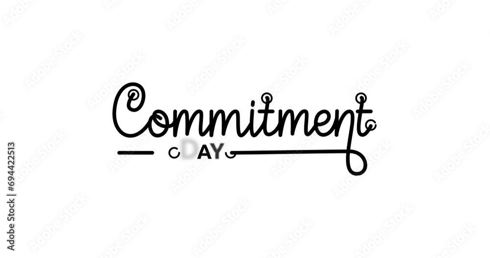 Commitment day text animation. Handwriting text calligraphy animated ...