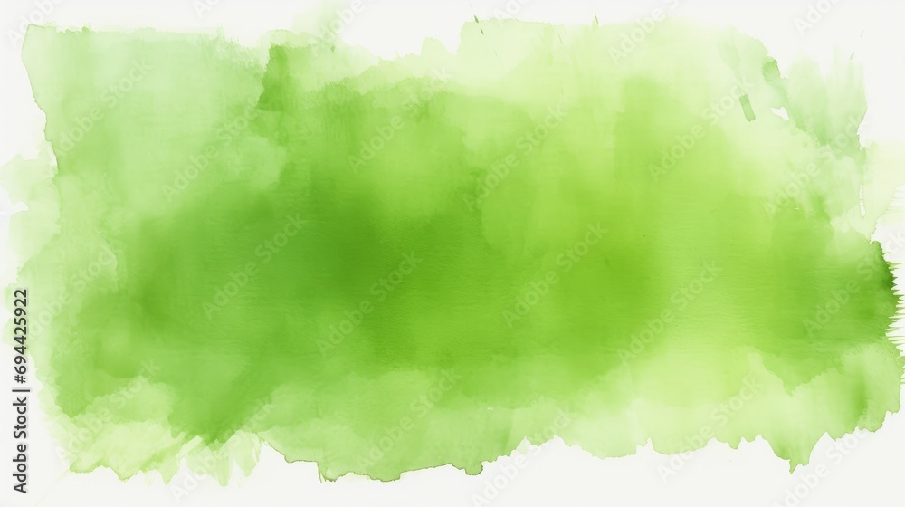 Green watercolor background. Artistic hand paint. Isolated on ...