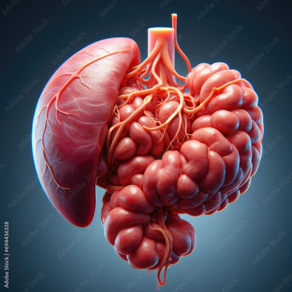 3d renderings realistic of human organ anatomy structure. hepatic ...