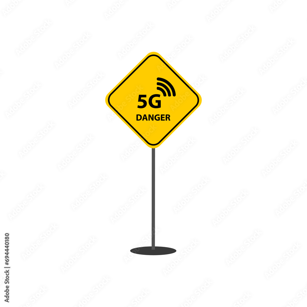 Vector icon representing the potential dangers of 5G technology. The ...