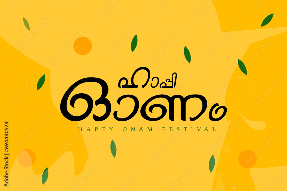 KERALA ONAM GREETING IN MALAYALAM letter. Stock Vector | Adobe Stock