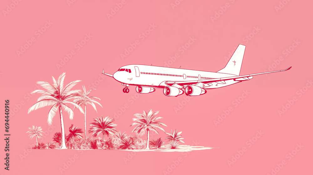 An abstract illustration of an airplane with asymmetrical lines ...