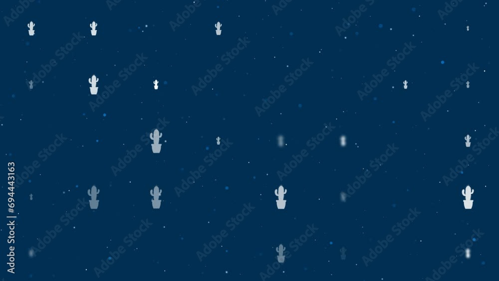 Template animation of evenly spaced cactus symbols of different sizes ...