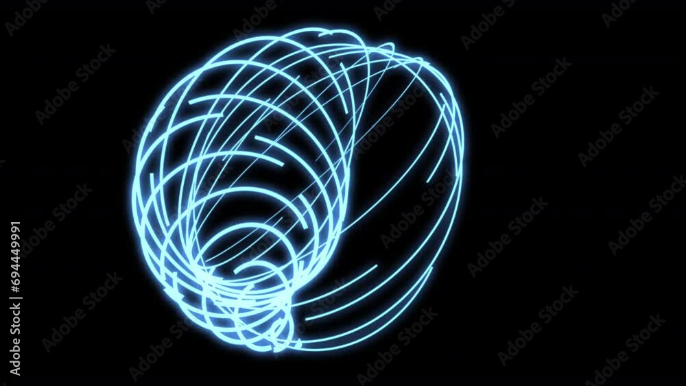 3D Streamline Object Drawing Blue VJ Loop 02 Animation Background Stock ...
