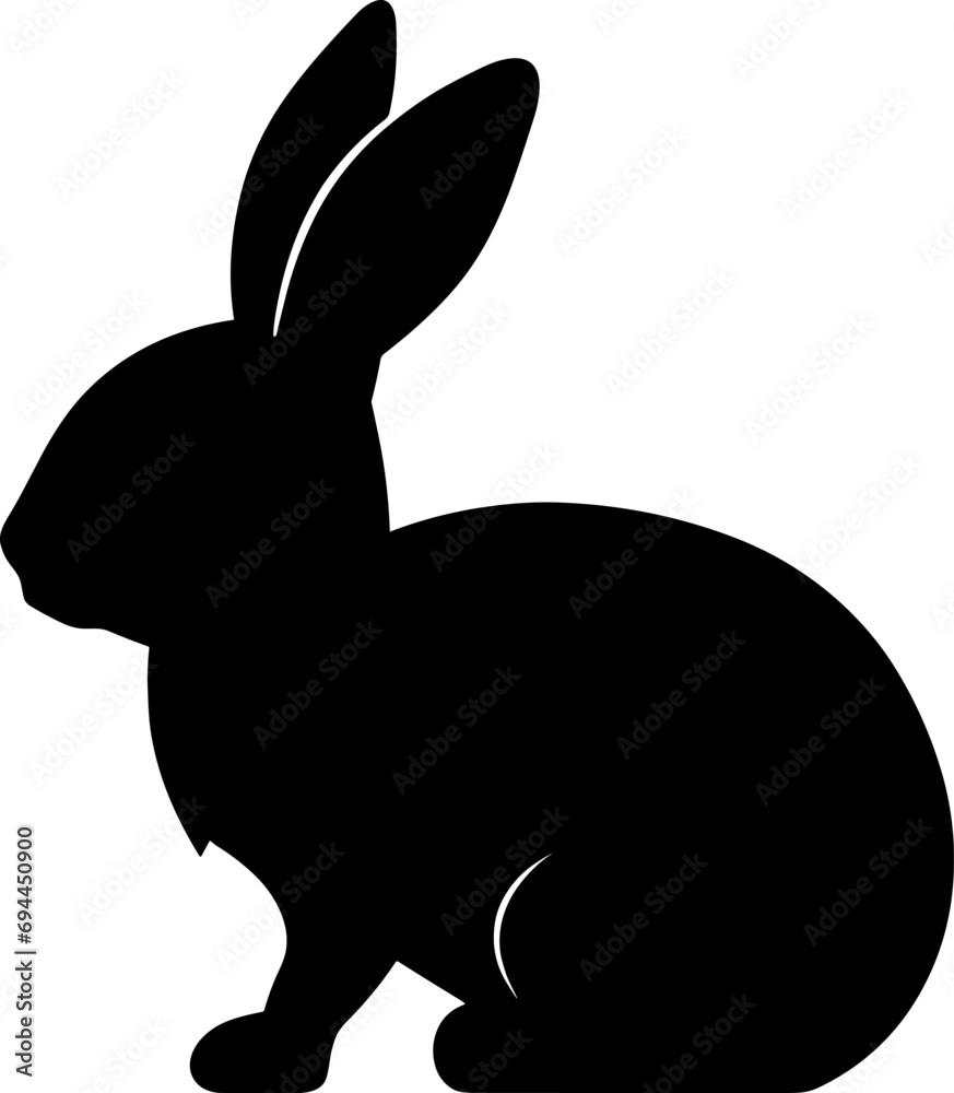 rabit silhouettes on white background. Vector illustration. isolated ...