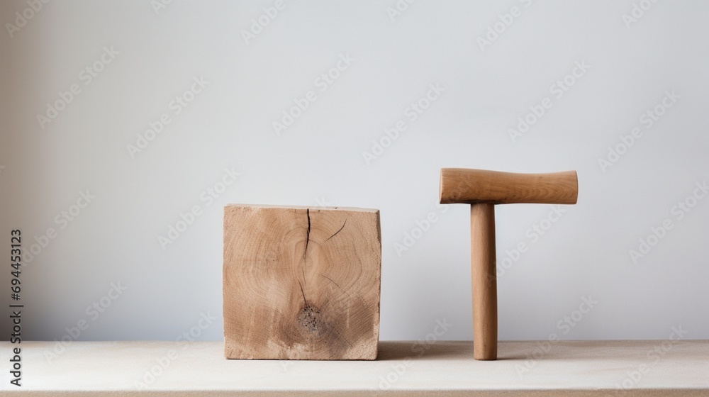Foto de an image of a lone mallet, its classic design and utilitarian ...