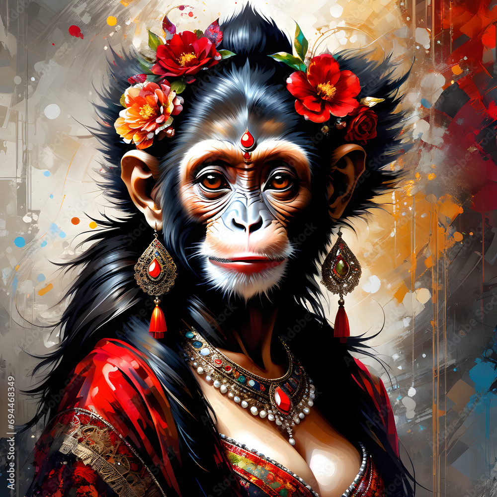 The anthropomorphic monkey painting I encountered in the art gallery ...