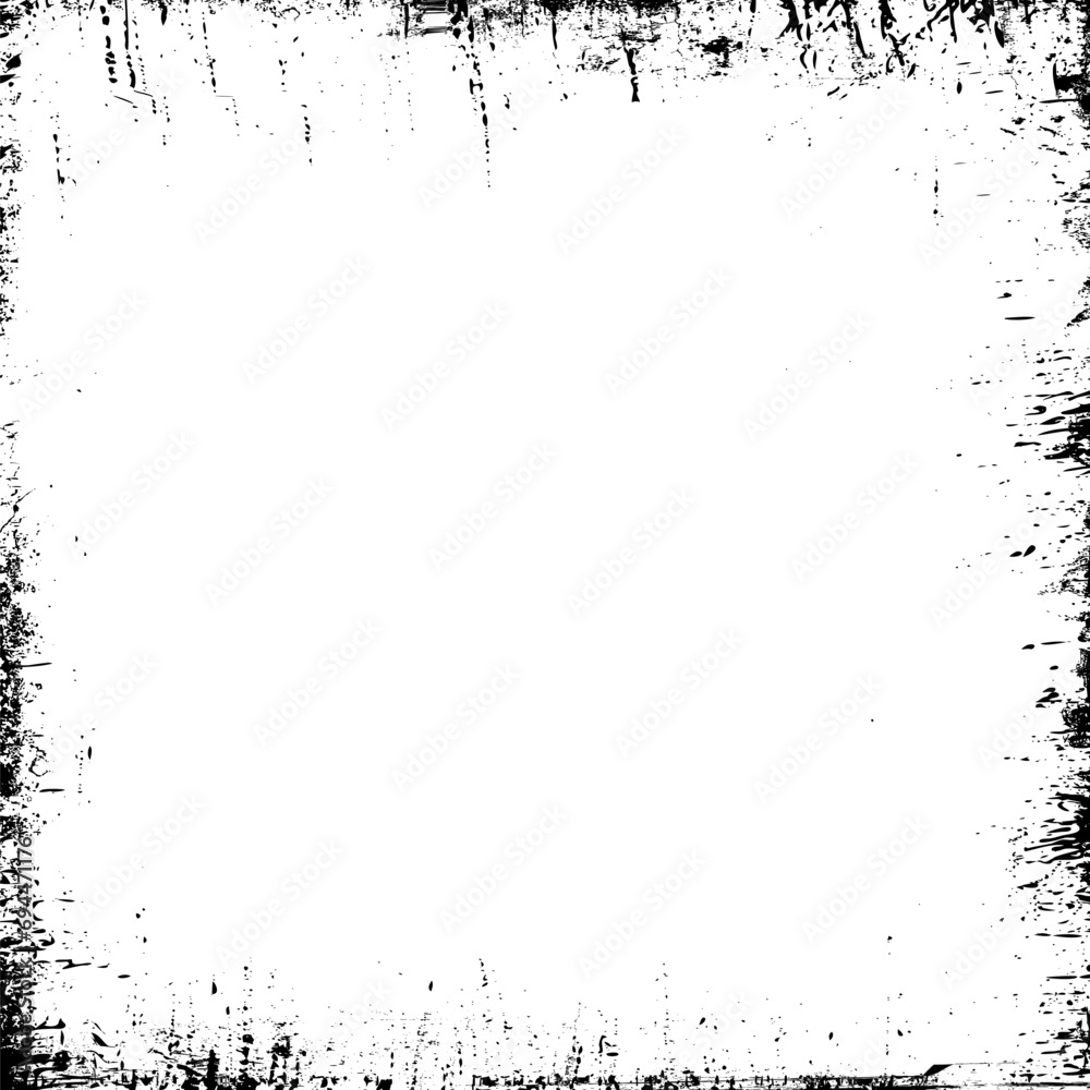 Gritty grunge texture cover, overlay texture with uneven edges and ...