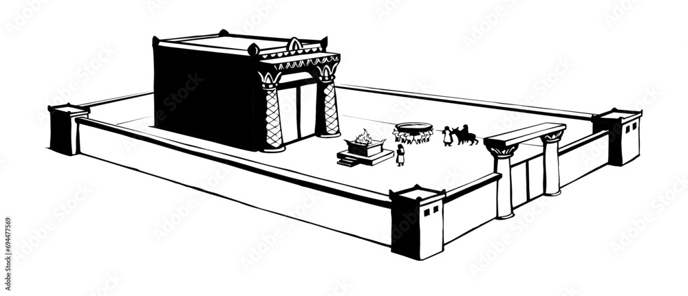 Vector drawing. Temple of Solomon Stock Vector | Adobe Stock