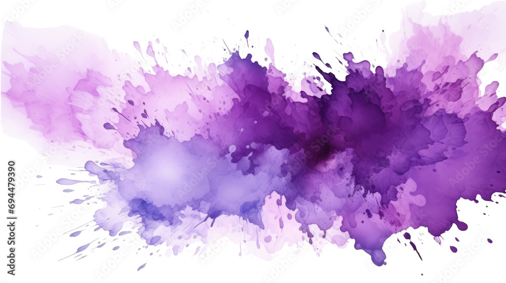 Plakat Obraz Purple color paint splash isolated on white transparent background 40x22.2 cm