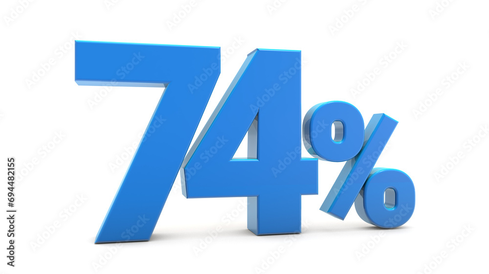 74 percentage sign isolated on transparent background. 74 percent off 3d. 74% png 3d. 3D ...