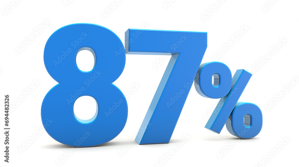 87 percentage sign isolated on transparent background. 87 percent off ...