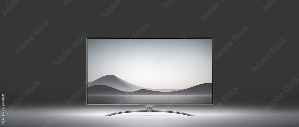 isolated flat or curved television tv set screen background in the ...