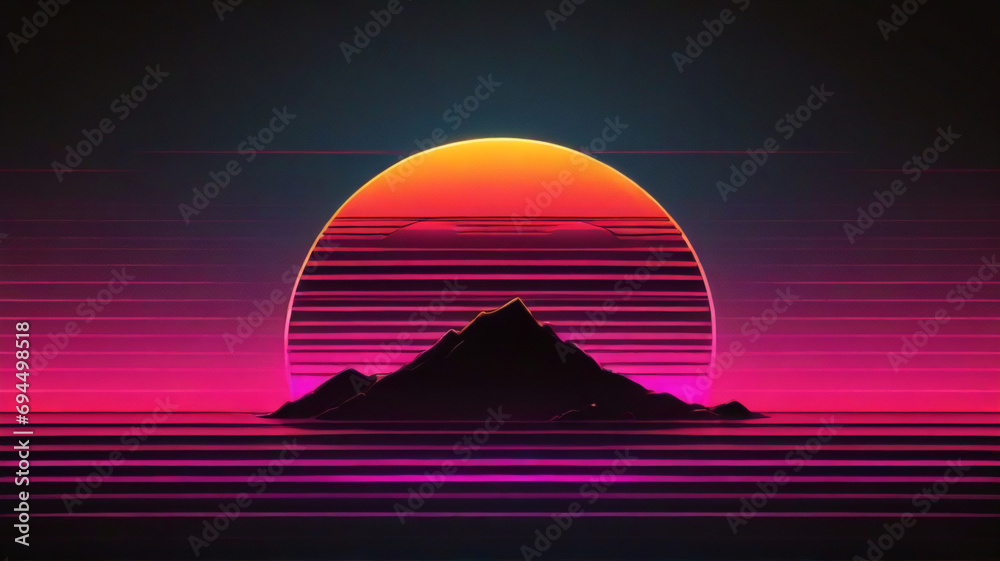 Vibrant VHS style orange pink teal white psychedelic grainy gradient ...
