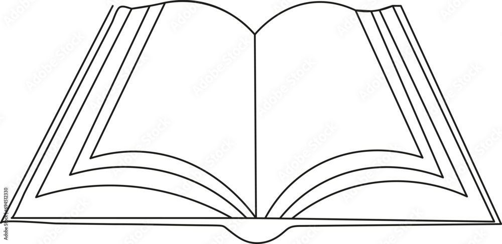 Continuous beautiful one line book drawing art design Stock Vector ...