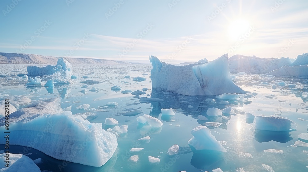 Climate Change. Iceberg afrom glacier in arctic nature landscape on ...