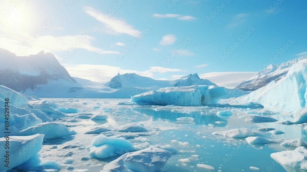 Climate Change. Iceberg afrom glacier in arctic nature landscape on ...