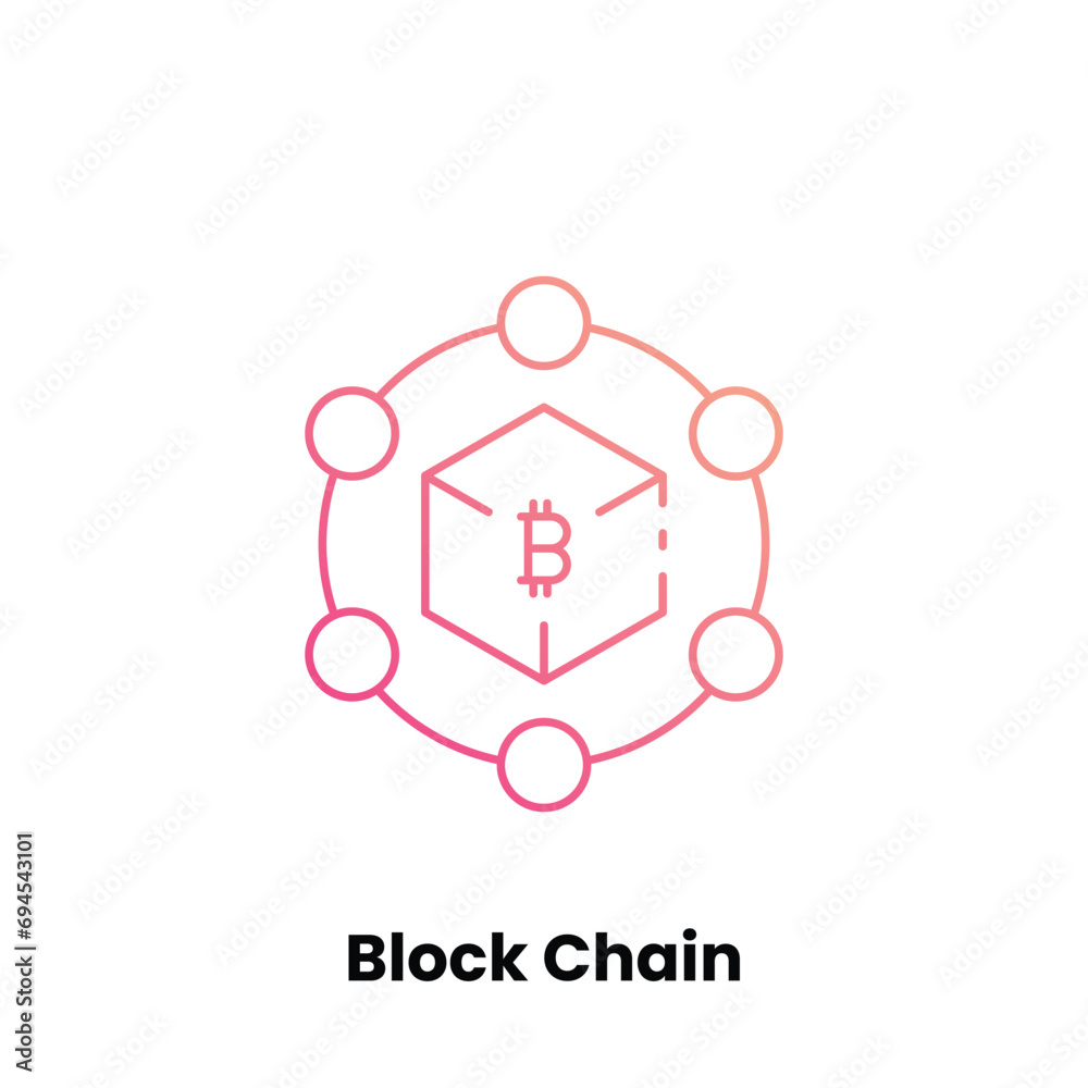 Vecteur Stock Bitcoin, blockchain, cryptocurrency, decentralized ...