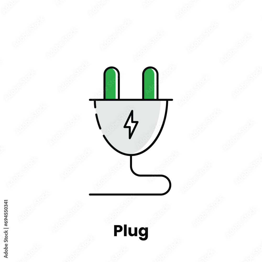 Electric plug, icon design, power socket, electrical connection, energy ...