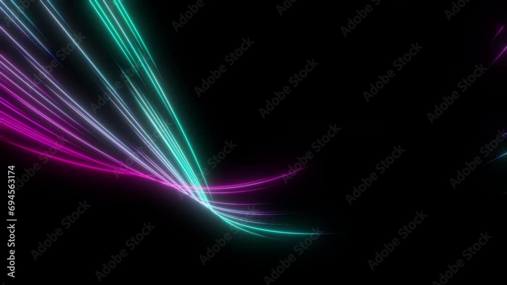 Vidéo Stock Smooth flowing lines in bright neon colors - isolated on ...
