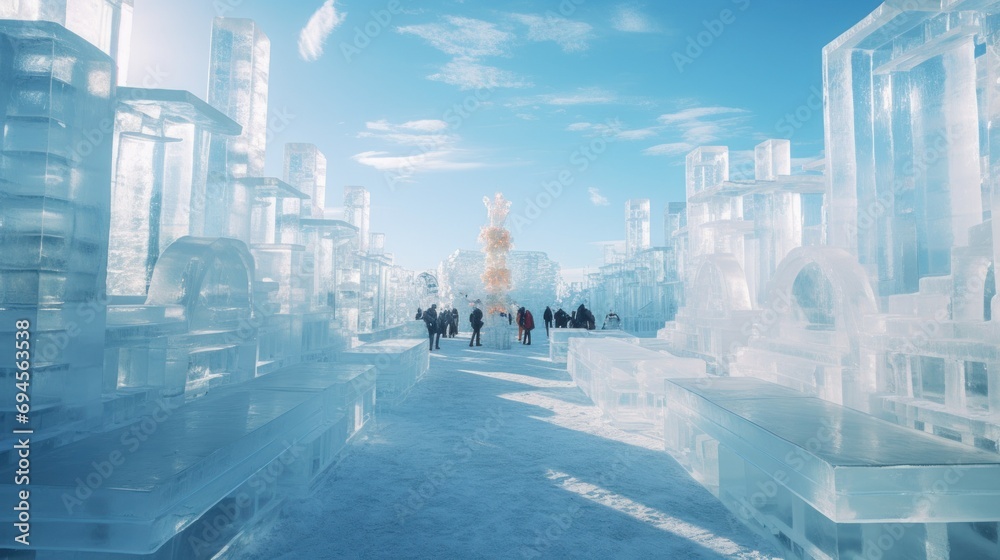 This breathtaking image showcases an ice bar and restaurant with ...