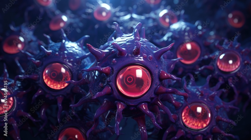 Cartoon characters cute, funny evil viruses, whimsical and infectious ...