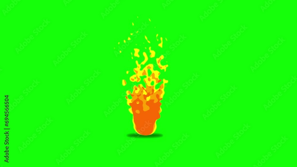 2d fire animation. burning fire animation on green screen Stock Video ...