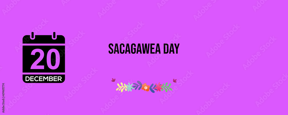 Sacagawea Day banner Design text illustrations poster with colorful ...
