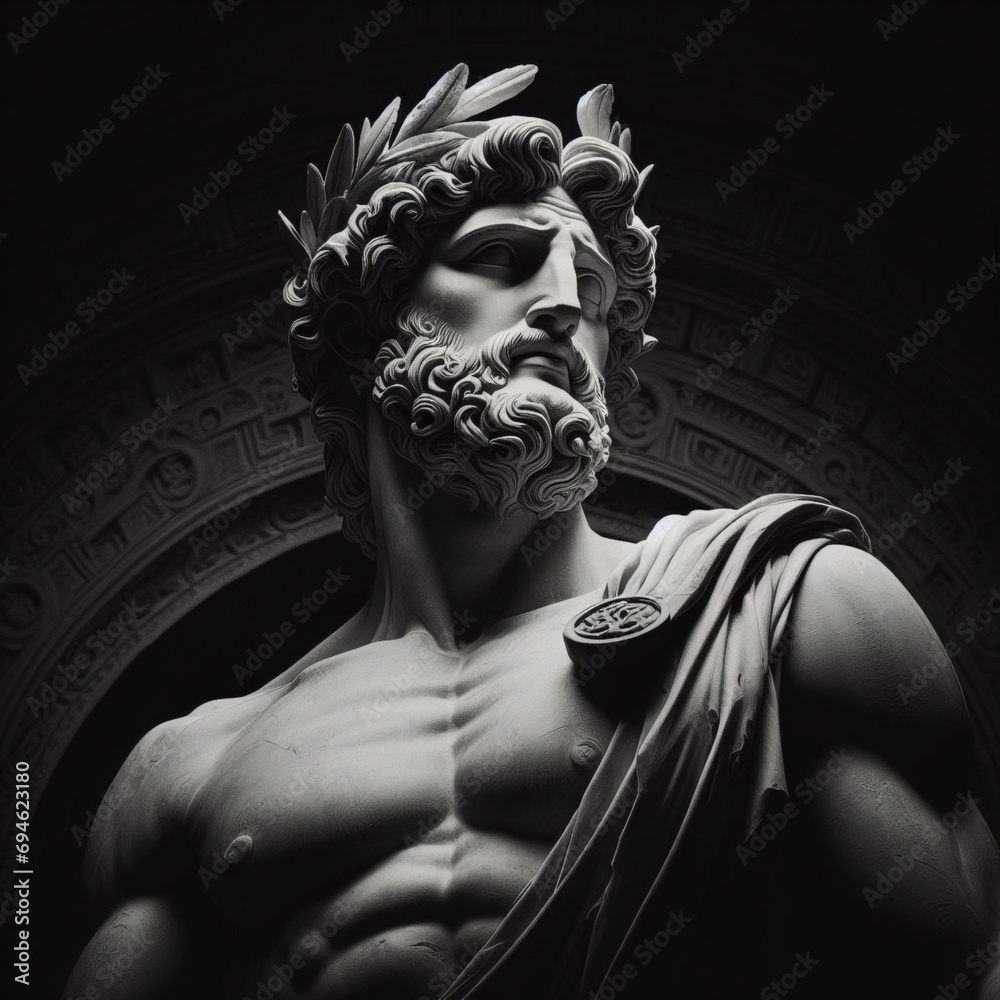 God Apollo bust sculpture. Ancient Greek god of Sun and Poetry Plaster ...