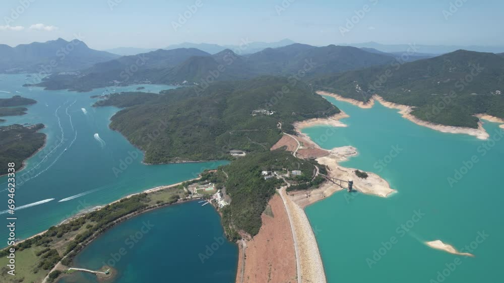 Vidéo Stock High Island Reservoir East Dam in Sai Kung Hong Kong Global ...