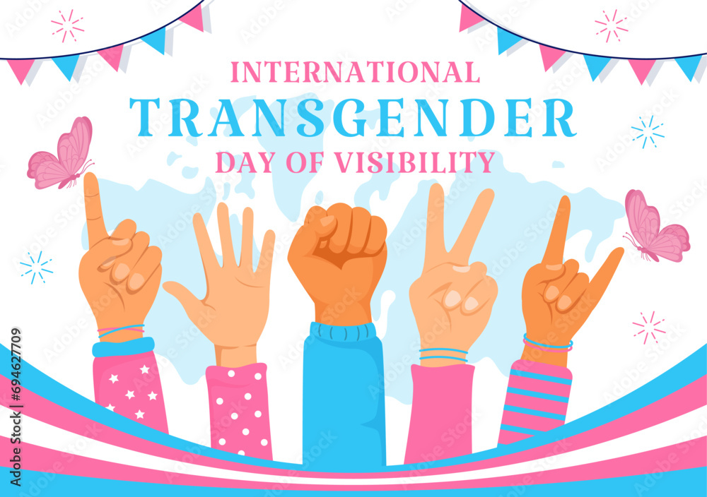 International Transgender Day of Visibility Vector Illustration on ...