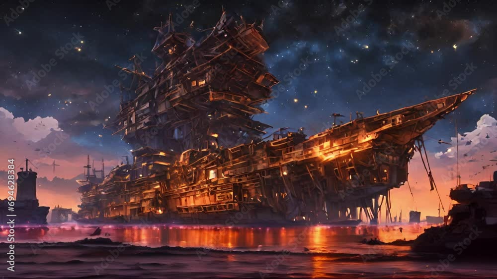 Against backdrop neverending starry sky, haunting sight awaits broken ...