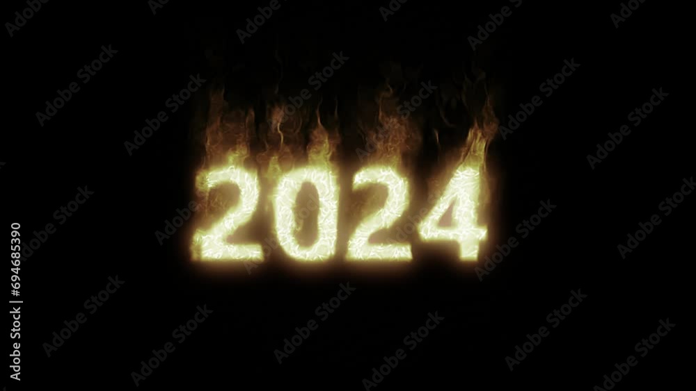 2024 is on Fire. 2024 Burning. 2024 Fire Animation vídeo de Stock ...