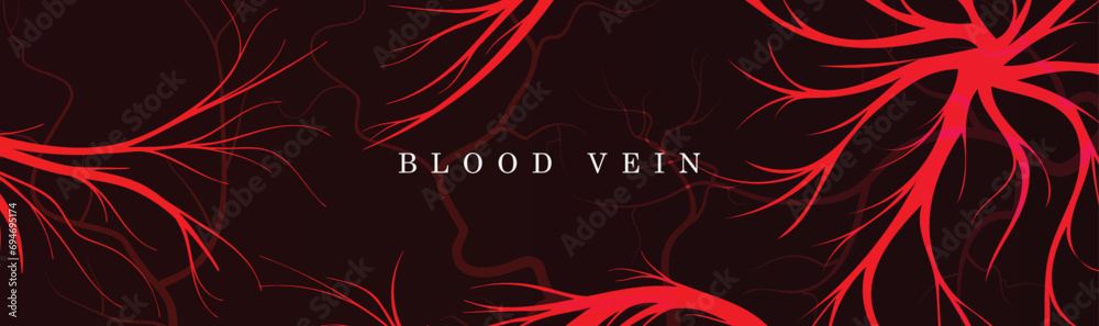 A vector background design with a set of blood veins. Red blood veins ...