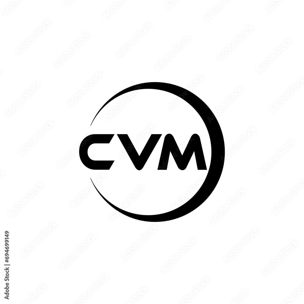 CVM letter logo design with white background in illustrator, cube logo ...