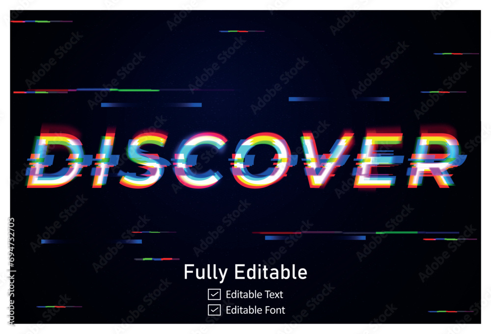 Realistic glitch text effect for video game text for editable cyber ...