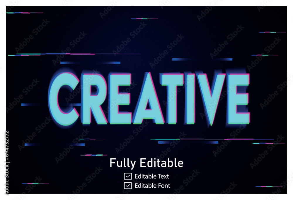 Realistic glitch text effect for video game text for editable cyber ...