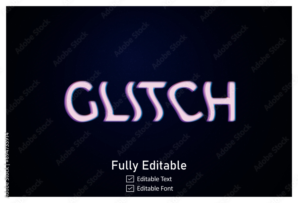 Vecteur Stock Realistic glitch text effect for video game text for ...