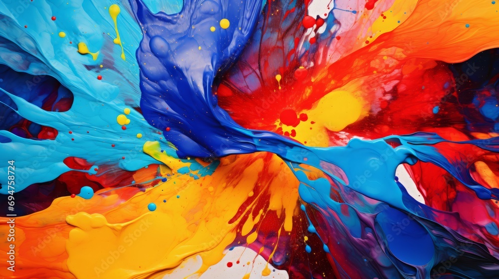 a presentation background of different paint splashes collision: a ...