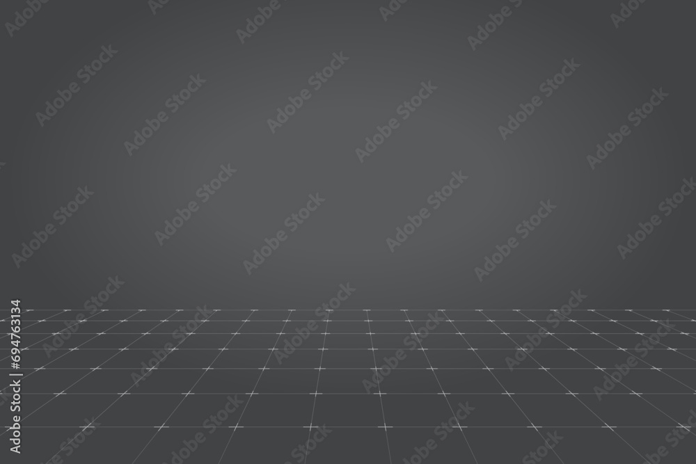 Gray background with bright white grid lines creating a square pattern ...