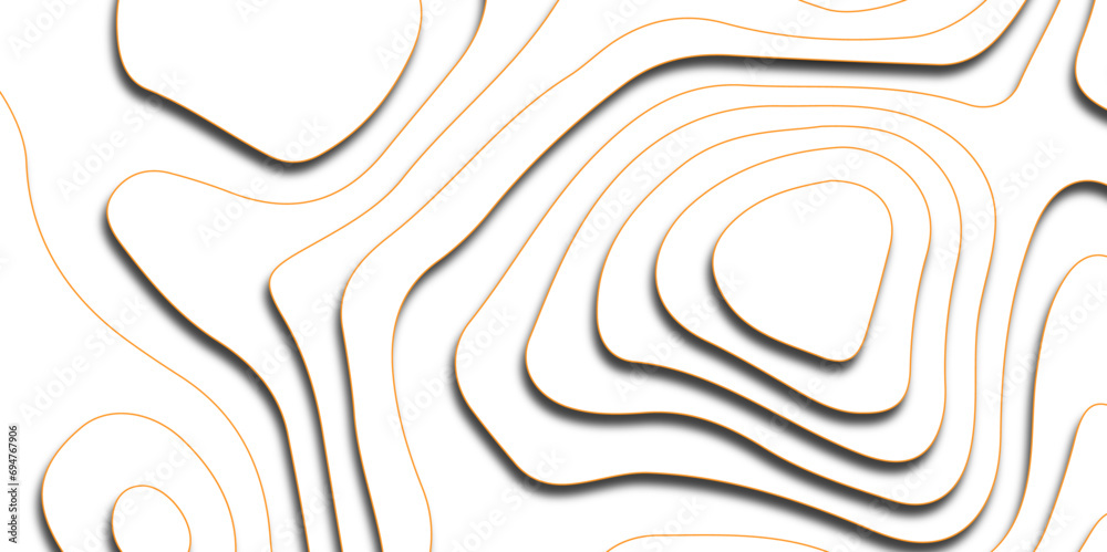 Abstract wavy line 3d paper cut white topography background. Multi ...