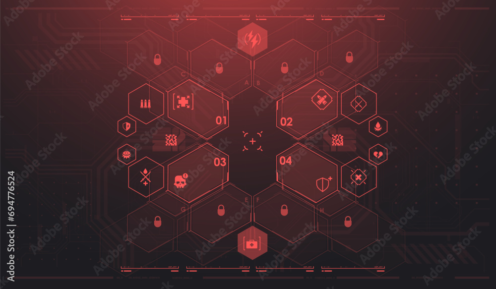 Sci-fi futuristic hud dashboard display virtual reality technology ...